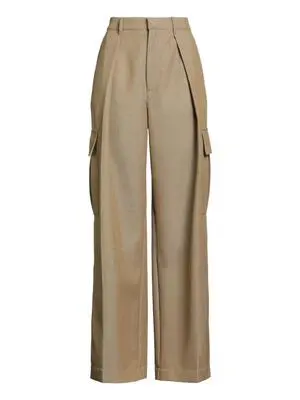 Burberry Solid-color Wool Work Pants - Sand-colored