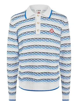 Casablanca Striped Knit Sweater - White