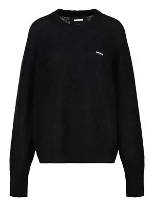 ROTATE BY BIRGER CHRISTENSEN Logo Detail Crew Neck Sweater - Black