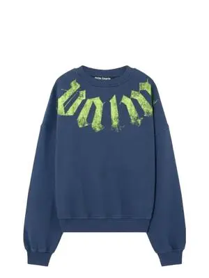 Palm Angels Oversized Logo Sweatshirt - Blue