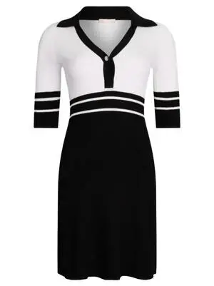 Liu Jo Striped Knit Dress With V-neck And 3/4 Sleeves - Stripes