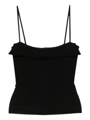 Nanushka Marinle" Square Neck Spaghetti Strap Top - Black