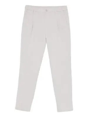 Herno Herno Pleated Pinstriped Straight Leg Trousers Grey