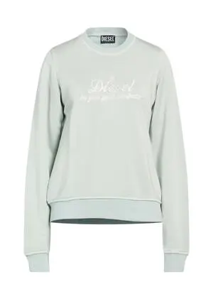 DIESEL® Diesel Solid-Color Crewneck Sweatshirt With Embroidered Logo Green