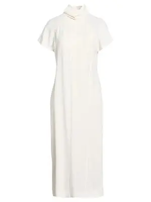 Brunello Cucinelli High Neck Short Sleeve Dress - Ivory