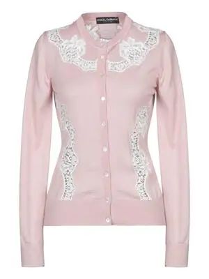 DOLCE & GABBANA Dolce & Gabbana Two-Tone Lace Detailed Cashmere Jumper