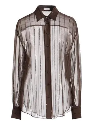BRUNELLO CUCINELLI Brunello Cucinelli Long-Sleeve Sequined Shirt