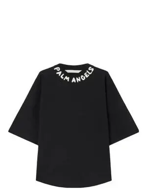 Palm Angels Logo Print Crewneck T-shirt - Black