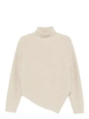 Nanushka Marda Ribbed Knit Turtleneck Sweater - Nude
