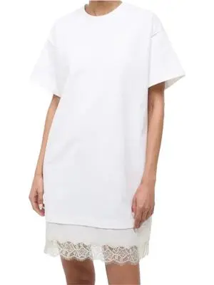 Staud Grier Lace-trim Mini Dress - White