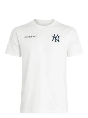 SPORTY  RICH Sporty & Rich Yankees Logo T-shirt - White