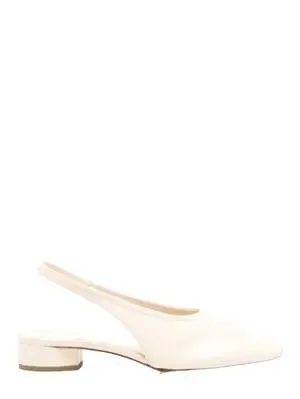 AeydĒ Dua Backstrap Leather Pumps - White