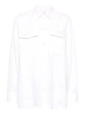 MARINE SERRE Logo Embroidered Shirt - White