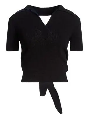 Jacquemus Open Back Knitted Top - Black