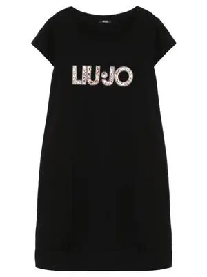Liu Jo Logo Embellished Mini Dress - Black