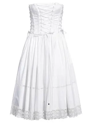 Dolce & Gabbana Lace Square Neck Midi Dress - White
