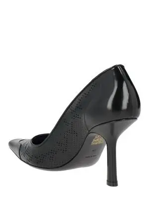 Burberry Leather Square Toe High Heels - Black