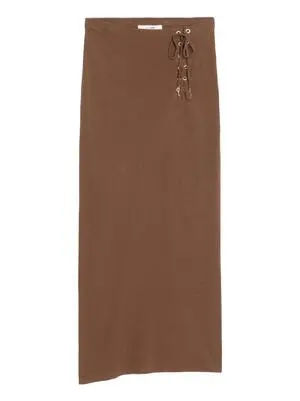 Zadig&Voltaire Zadig & Voltaire Side Slit Lace-Up Maxi Skirt Green