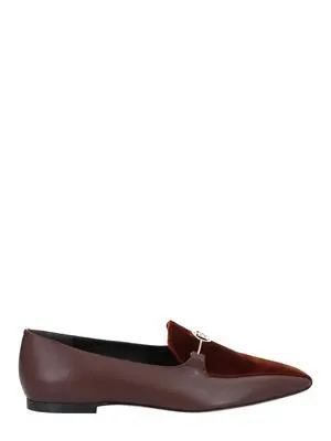 Burberry Leather And Velvet Loafers - Brown