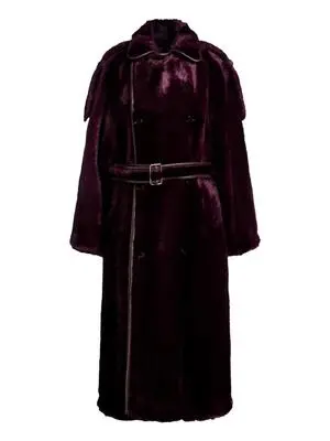 Burberry Teddy Long Coat - Black