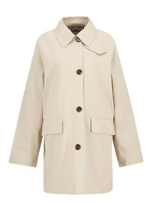 Barbour Front Button Checked Cuff And Collar Lined Jacket - Nude