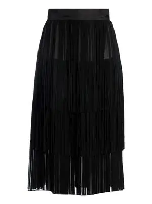 Dolce & Gabbana Suede-paneled Umbrella Skirt - Black
