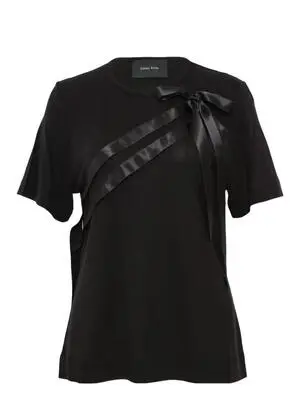 Simone Rocha Simone Rocha Short Sleeve T-Shirt With Bow Detail Black