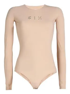 MAISON MARGIELA Mm6 Maison Margiela Long Sleeve Crewneck Top With Appliqués No