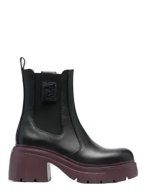 Liu Jo Carrie Leather Ankle Boots - Black
