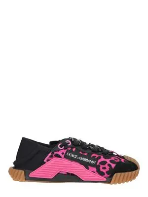 Dolce & Gabbana Color Block Leopard Print Sneakers - Black