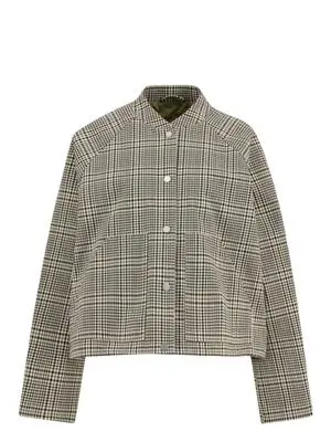 Barbour Plaid Cropped Jacket - Gray
