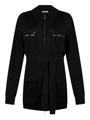 Liu Jo Appliqué-pocket Belted Cardigan - Black