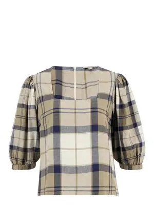 BARBOUR Barbour Plaid Square Neck Shirt