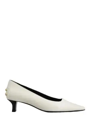 TOD'S Tod's Leather Pumps With Metallic Detailing White