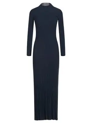 Jacquemus Ribbed Knit Mock Neck Maxi Dress - Blue