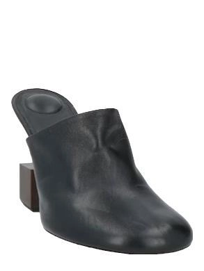 Jacquemus Sculptural Heel Leather Mules - Black