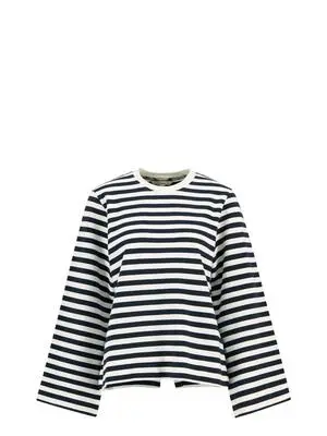 Barbour Striped Long Sleeve Crewneck Sweatshirt - Black