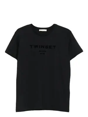 TWINSET Logo Detail T-shirt - Black