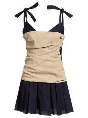 JACQUEMUS Jacquemus Two-Tone Pleated Dress