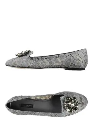 Dolce & Gabbana Dolce & Gabbana Lace Print Loafers Gray