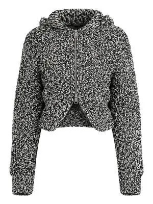 Nanushka Knitted Hooded Jacket - Black