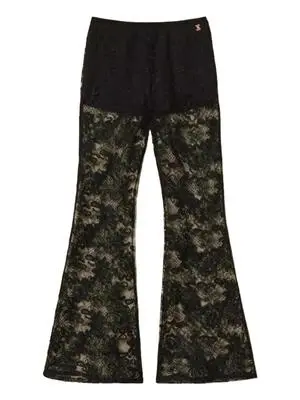 TWINSET Lace Flare Trousers - Black