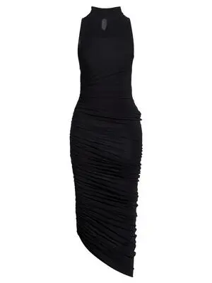 Jacquemus Sleeveless Turtleneck Gathered Midi Dress - Black