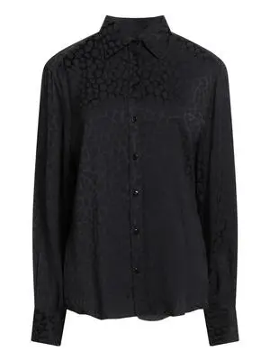 Dolce & Gabbana Leopard-print Satin Jacquard Button-up Shirt - Black