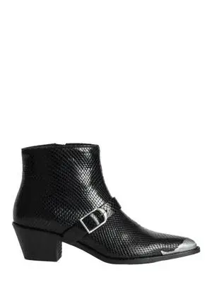 ZADIG&VOLTAIRE Tylow Wild Mirror Buckled Cowboy Boots