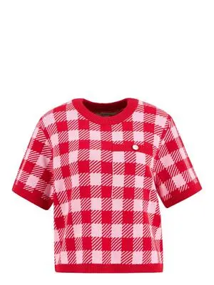 BARBOUR Barbour Plaid Short Sleeve Knit Sweater