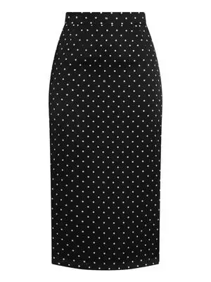 Dolce & Gabbana Polka Dot Midi Pencil Skirt - Black