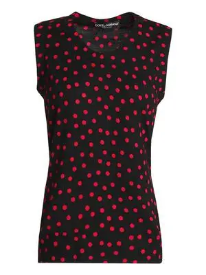 DOLCE & GABBANA Dolce & Gabbana Polka-Dot Sleeveless Knit Top
