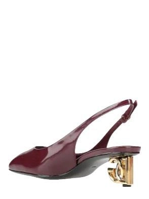 Dolce & Gabbana Glossed Leather Slingback Pumps With Sculptural Heel - Multicolor