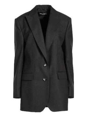 Dolce & Gabbana Single-breasted Blazer In Cool Wool - Black